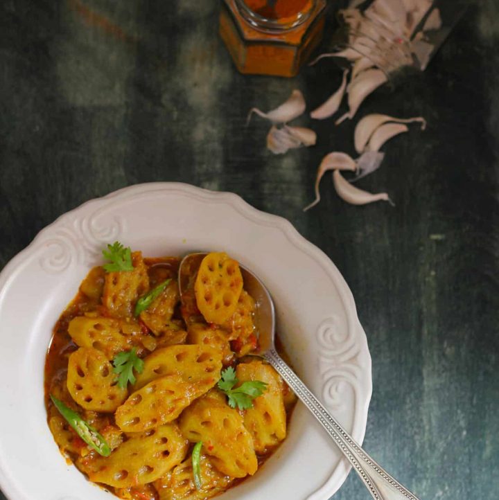 Kamal Kakdi Ki Sabzi (Lotus Stem Curry) - Fun FOOD Frolic