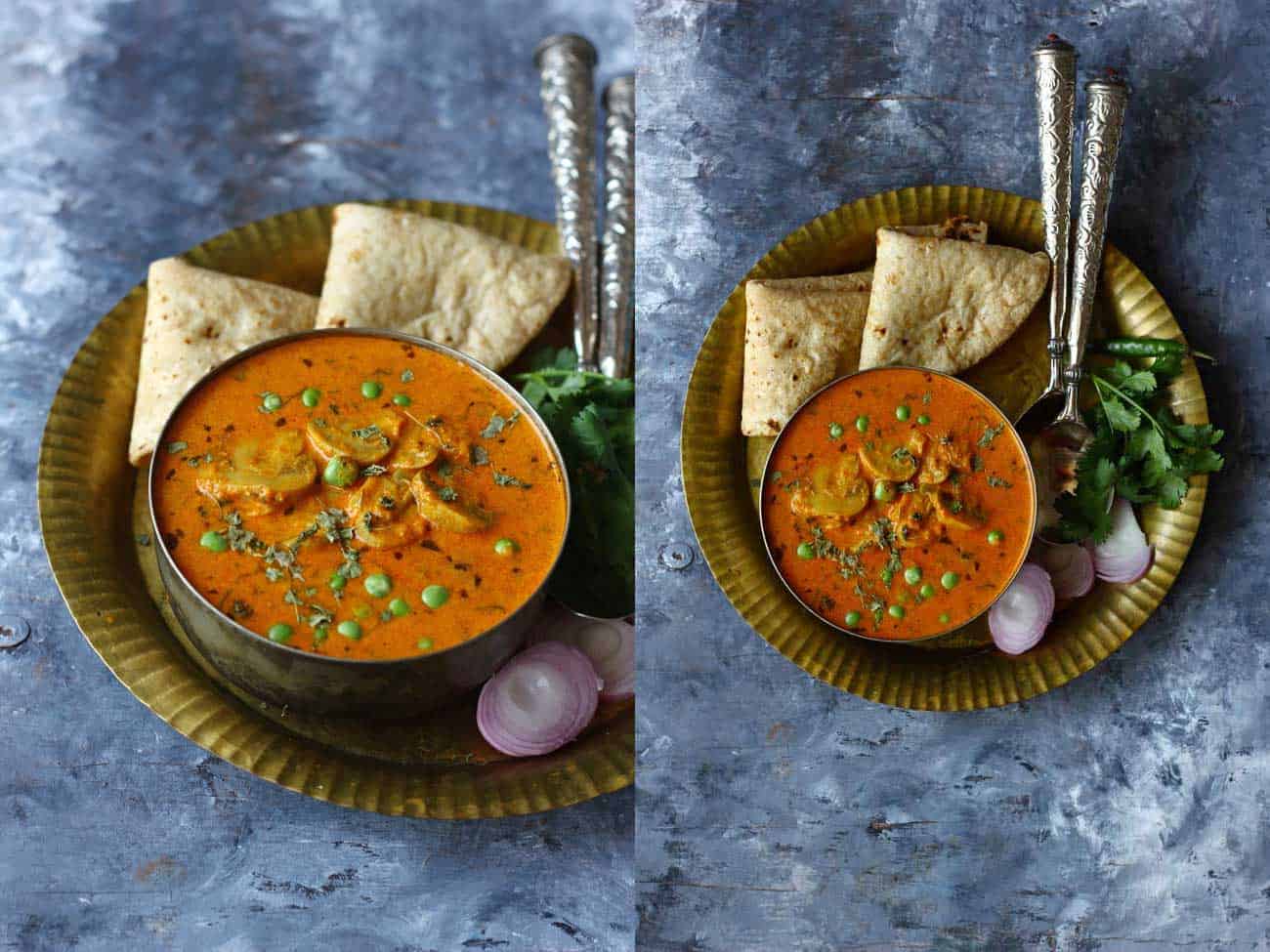 Recipe of Mushroom Masala with Gravy | Matar Mushroom Masala