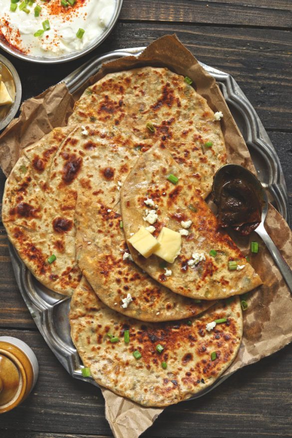 Paneer Paratha Recipe (Spring Onion Paratha) - Fun FOOD Frolic