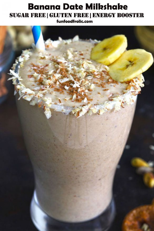 Date Milkshake Recipe (Healthy Milkshake) - Fun Food Frolic