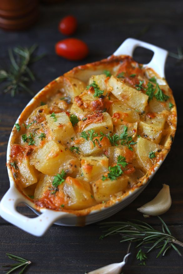 Potato Bake Recipe (Cheesy Baked Potato) - Fun FOOD Frolic